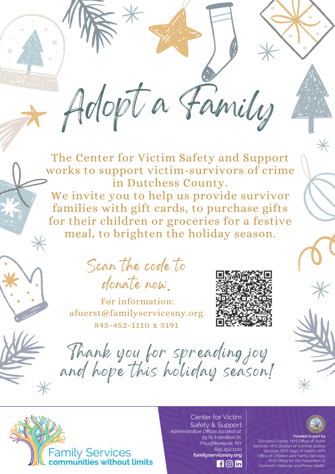 Center for Victim Safety and Support – Adopt a Family - Family Services